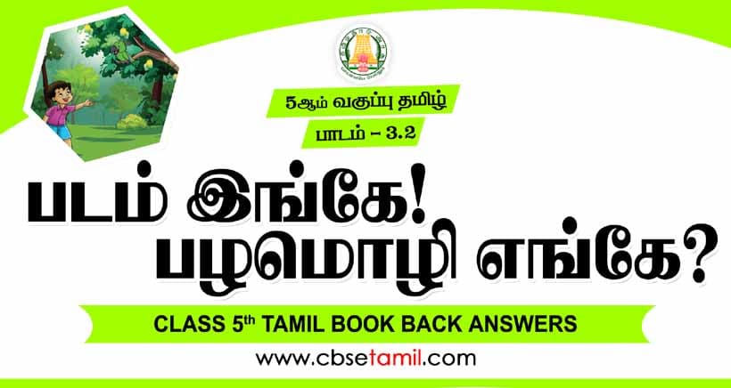 CBSE Class 5 Tamil Solution - 3.2 படம் இங்கே! பழமொழி எங்கே?